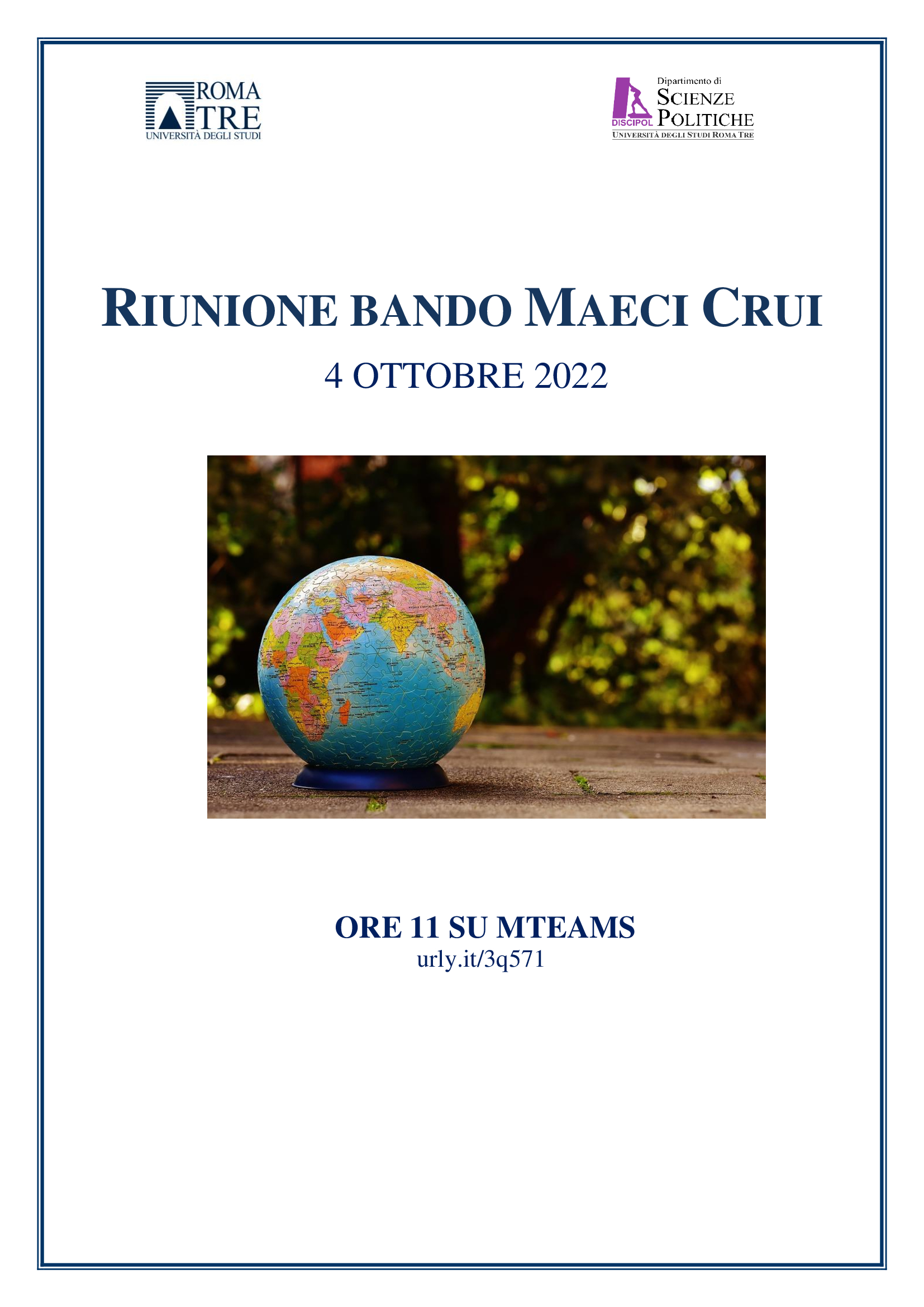 presentazione bando maeci Crui - Università Roma Tre